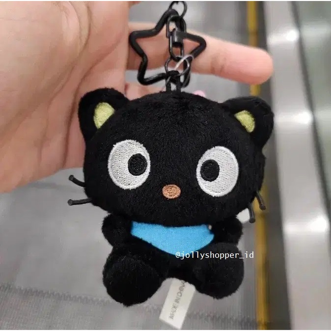 Sanrio KOREA Chococat Soft Plush Blue Scarf Star Keychain Round Cute ...