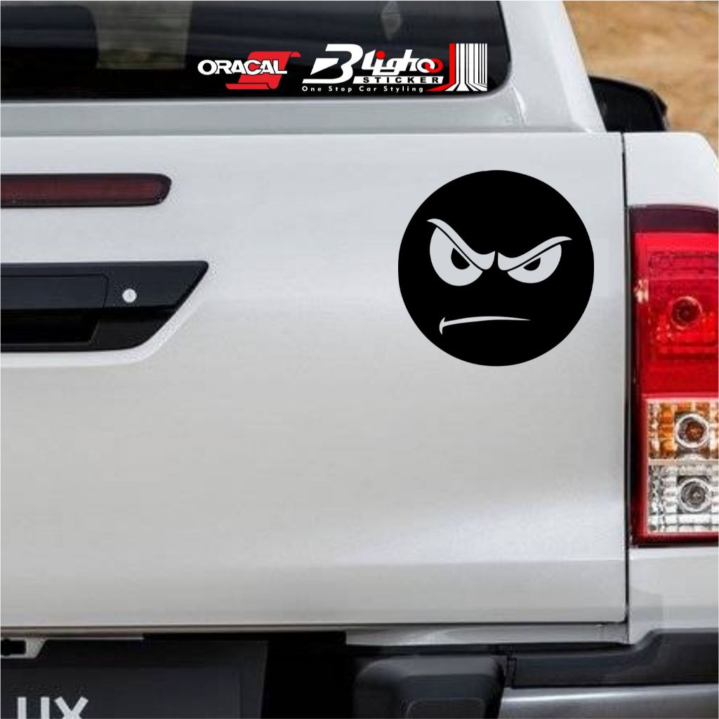 BLIGHOO Cutting Sticker Emoji Angry Cute Cool Car Body and Window ...
