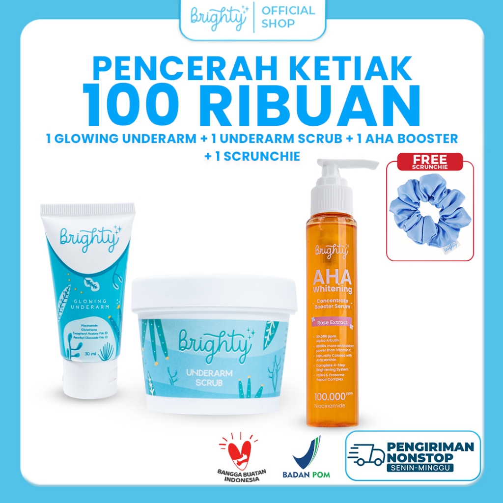 Brighty Glowing Underarm X Underarm Scrub X AHA Whitening Concentrate ...