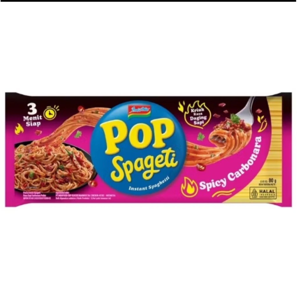 Indomie pop spaghetti spicy bolognese 80 grams Indomie pop spaghetti ...