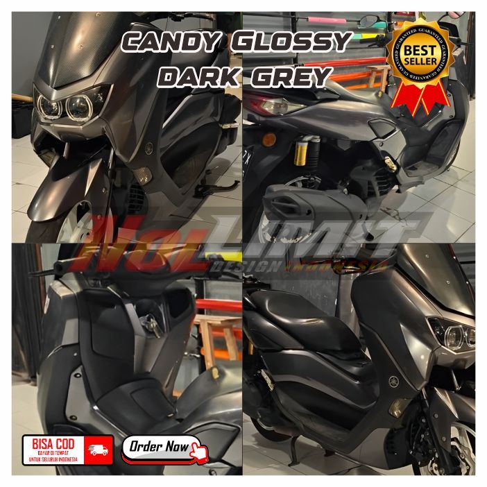 Candy Glossy Dark Grey Sticker Candy Glossy Dark Grey Motorcycle ...