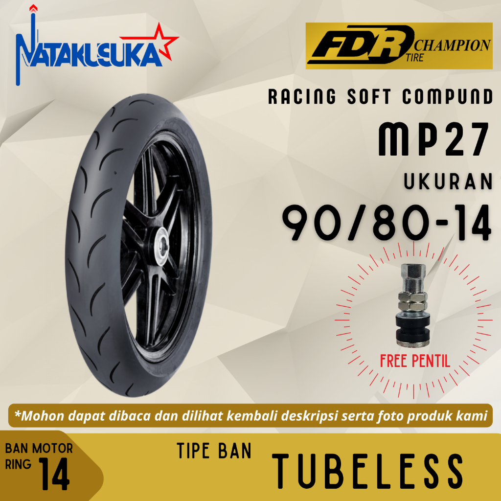 FDR Racing SoftCompound Sport MP27 90/80-14 Tubeless TL Motorcycle Tire ...