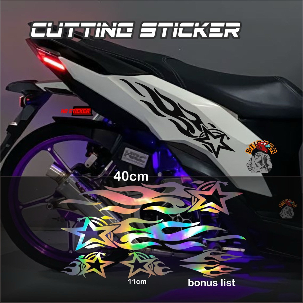 Fire star cutting sticker set of 4 pieces, universal starfire cutting ...