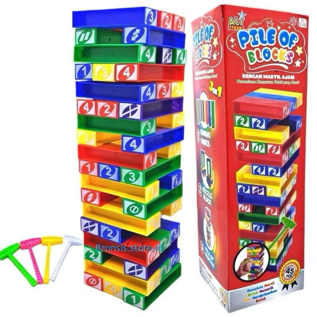 Toyz90 Pile of Blocks 3in1 Stacking Tower Blocks Children's Toys Wooden ...