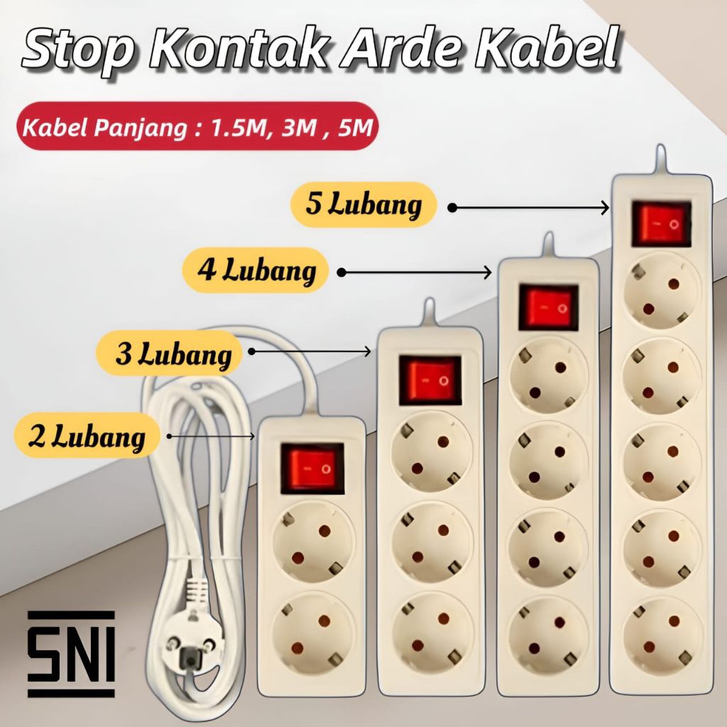 3/4 Socket 5 Holes Original SNI Full Copper Electrical Plug Cable ...