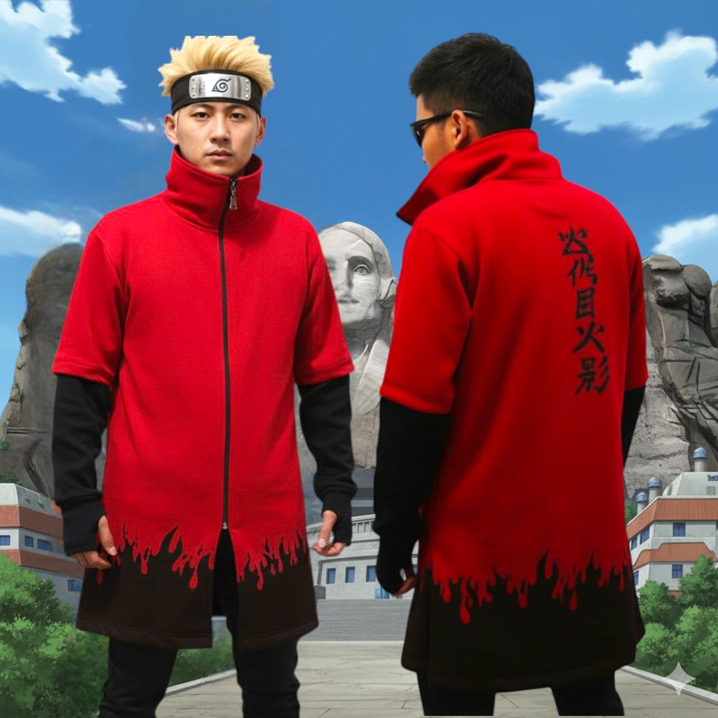 MERAH Divergent anime jacket cloak hokage yondaime red | Shopee Philippines