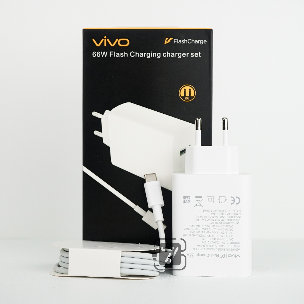 Vivo 66W Type C Flash Charger V27 V27e V25 V23 X80 T1 Pro 5G Original ...