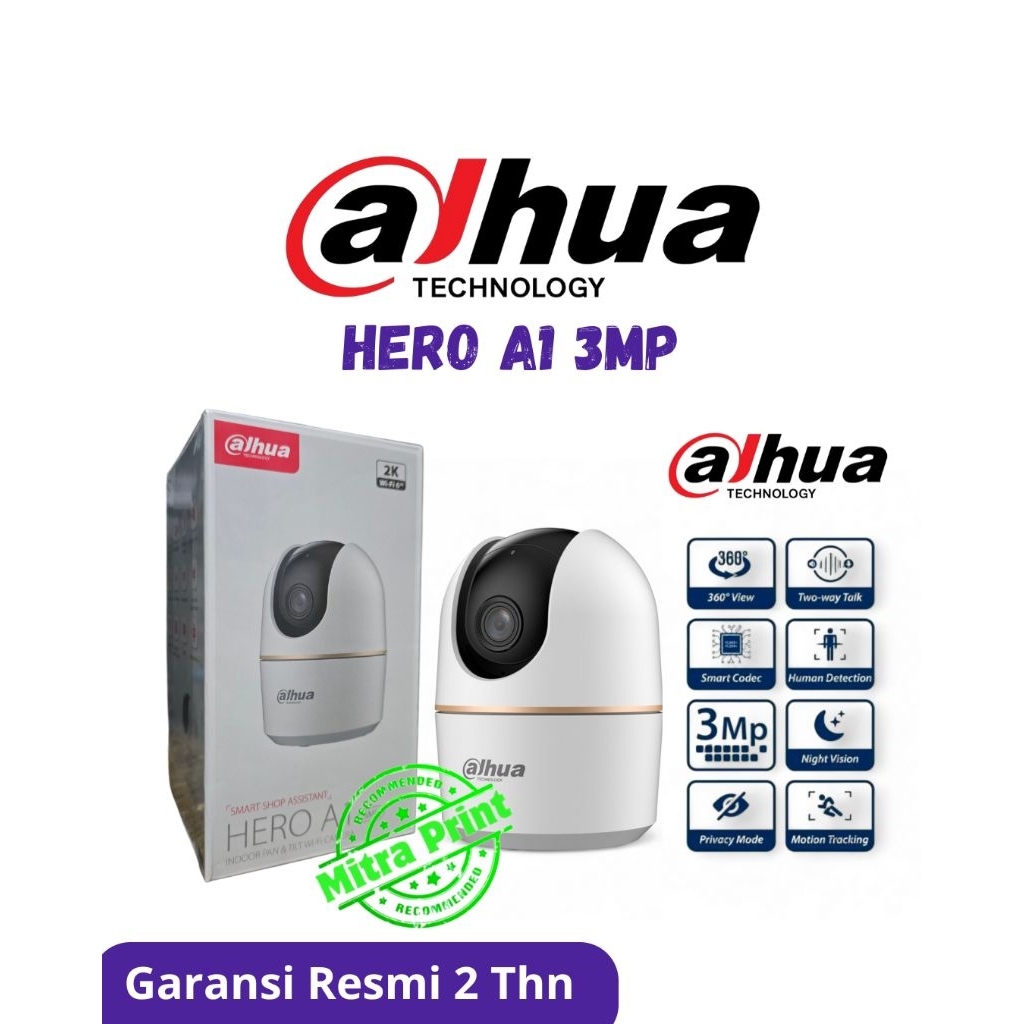 Dahua Hero A1 Series Indoor Cctv Camera 3MP Pan And Tilt Human ...