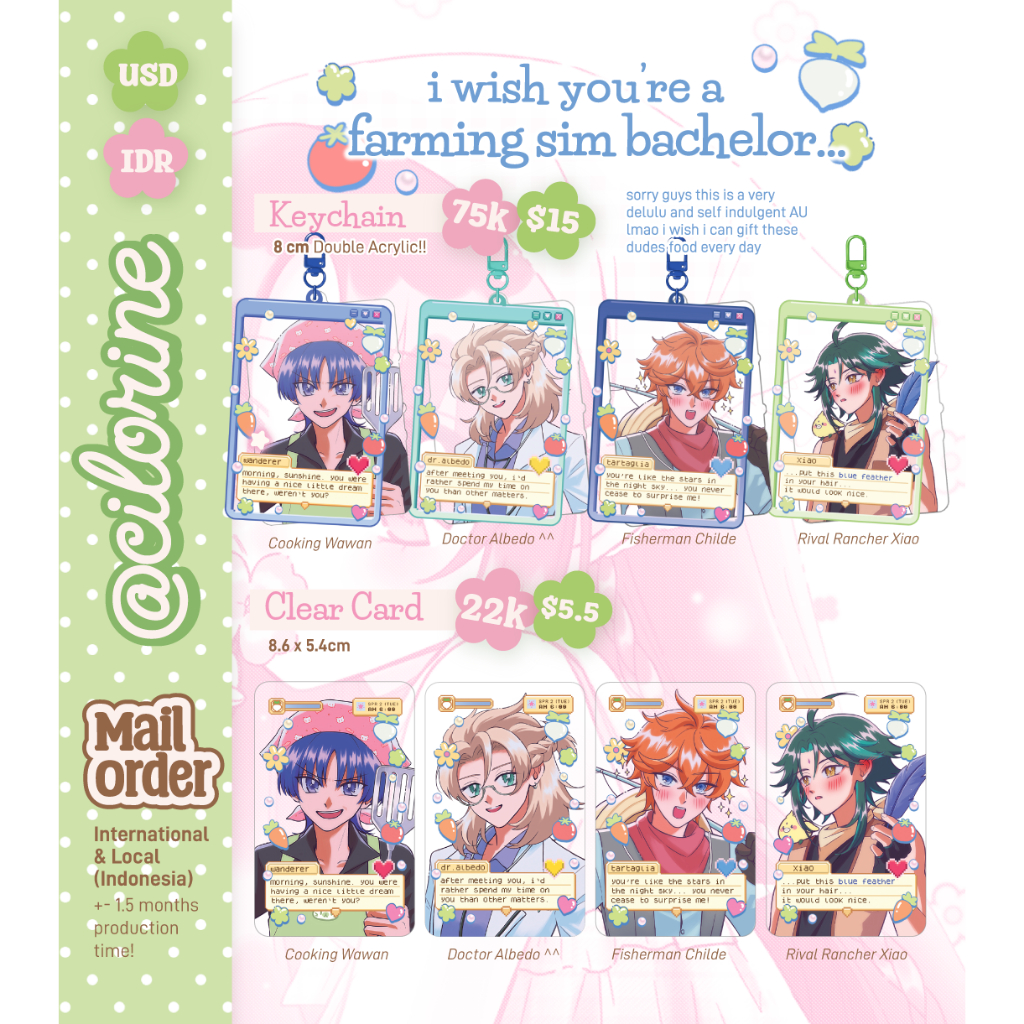 I wish you're a farming sim bachelor... Clear Card & Keychain | Shopee ...