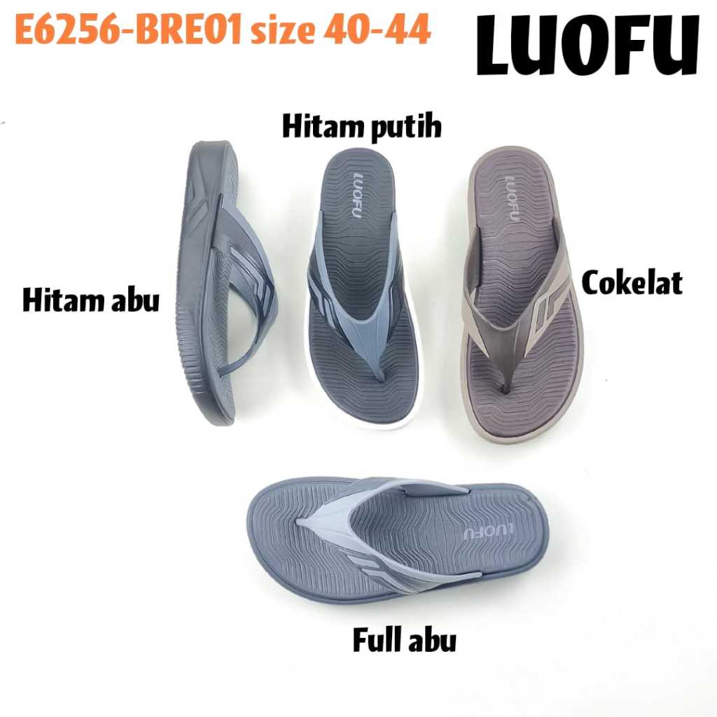 LUOFU E6256-BRE01 ORIGINAL Soft rubber flip-flops for men, imported men's sandals | Shopee ...