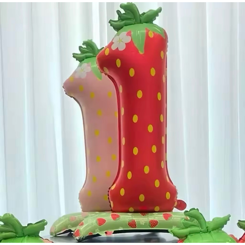 STRAWBERRY SINGLE NUMBER STAND BALLOON | Shopee Philippines