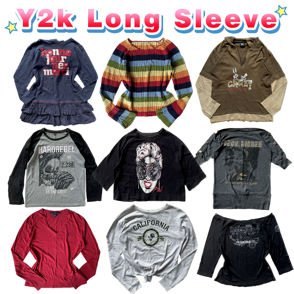 Long Sleeve Y2k Acubi Gyaru Coquette Dollete Grungecore Vintage Women's ...
