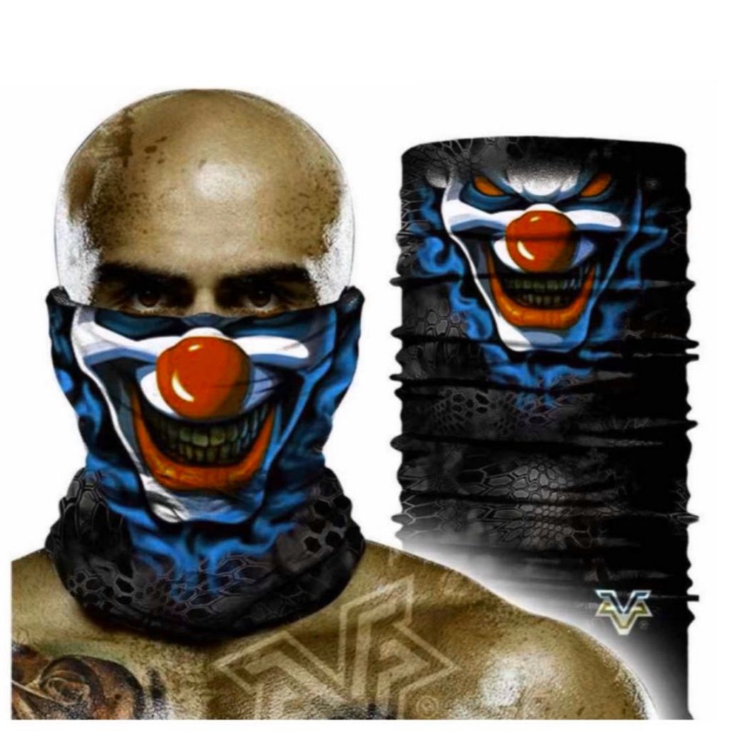 Motorcycle buff mask with clown character motif black skullJoker ...