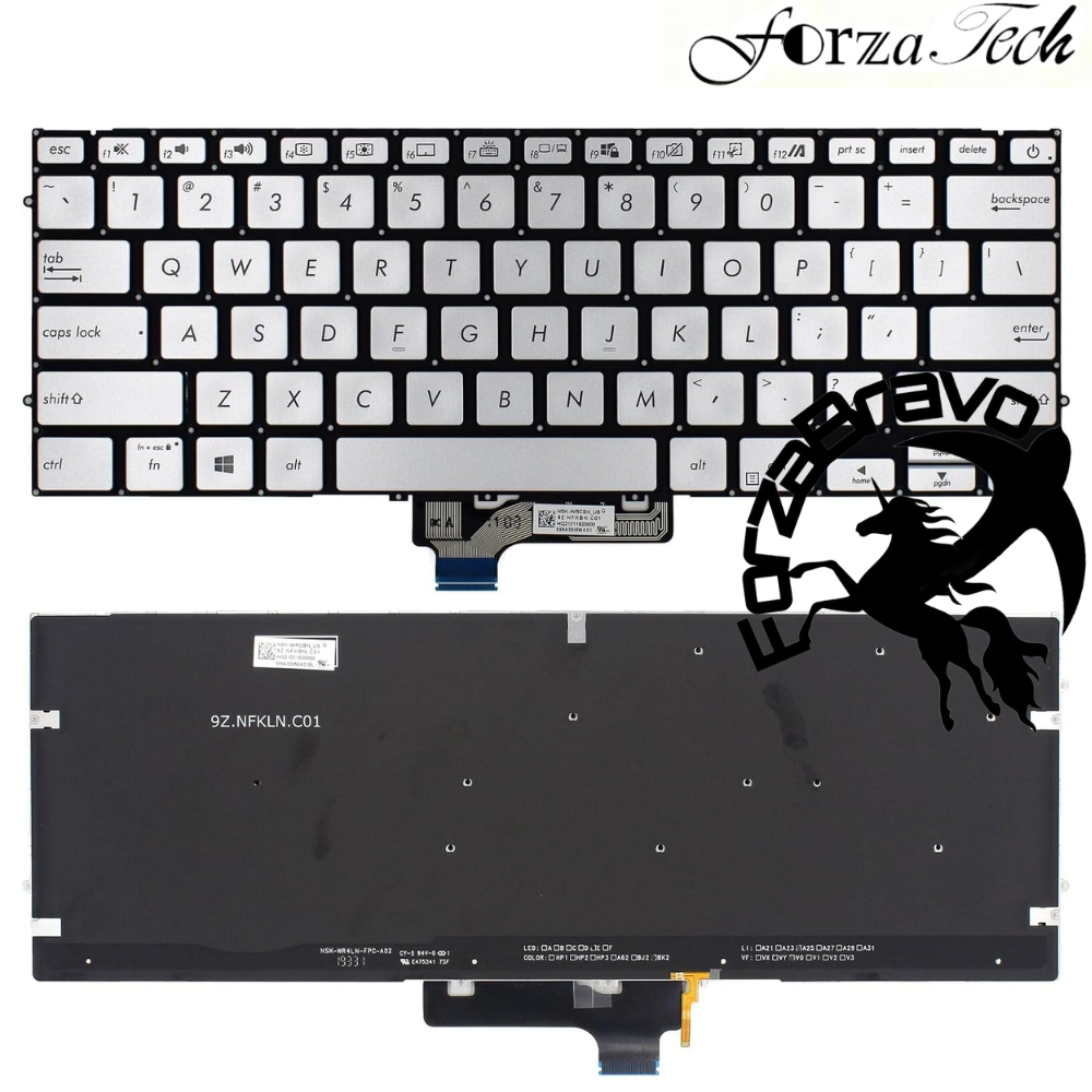 Asus Zenbook 14 UM431 UM431D UM431DA BX431Fl Silver Backlight Laptop ...