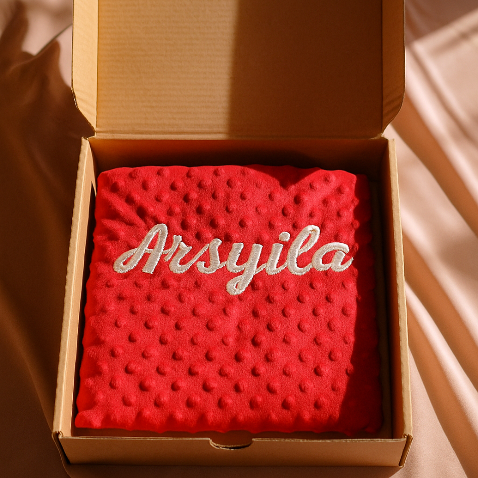 Baby Blanket with Name embroidery TOSCA Double Fleece Soft Warm ...