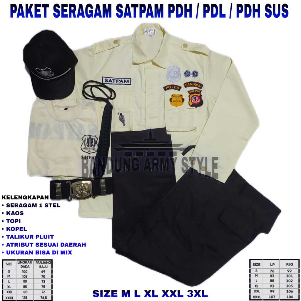 NEW SATPAM PDL SECURITY UNIFORM PACKAGE PDH PSH FIELD OFFICE WORK ...