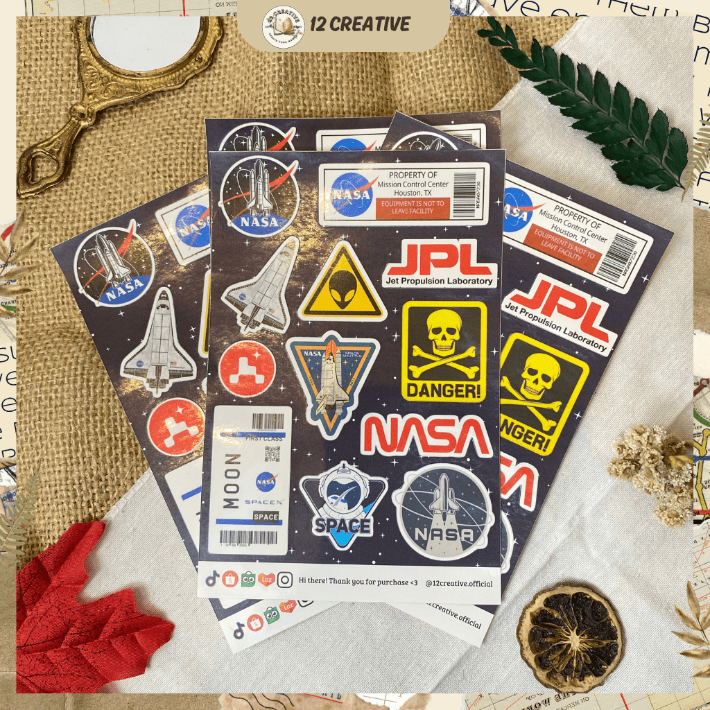 [12 Creative] NASA Space Sticker Nasa Sticker Sheet aesthetic ...