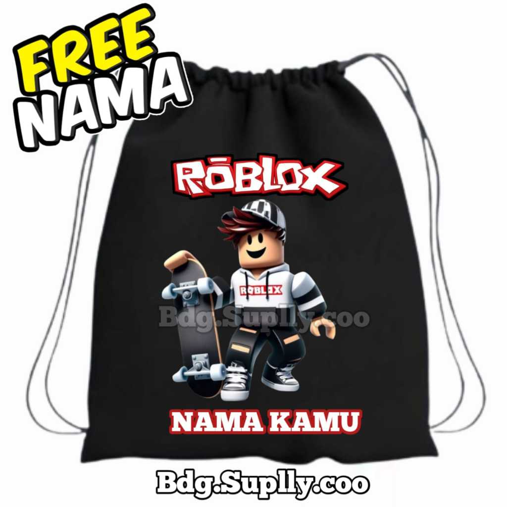 (FREE NAME) CHILDREN'S SCHOOL BAG ROBLOX CHILDREN'S DRAWSTRING BAG ...