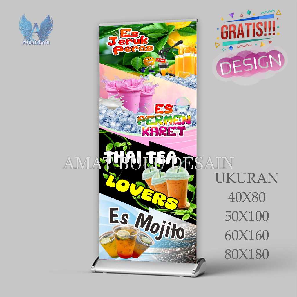 Print Banners Print Ice Tea Orange Juice and Chewing Gum Ice Custom ...