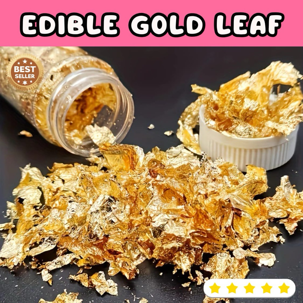 2 Gram Edible Gold Leaf Food Grade Edible Gold Paper | Shopee Philippines