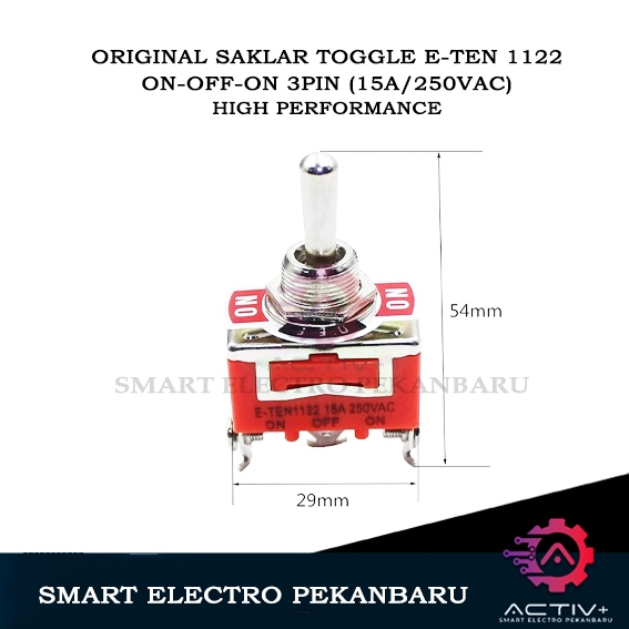 TOMBOL ORIGINAL E-TEN 1122 TOGGLE ON-OFF-ON 3PIN 15A 250VAC TOGLE ...