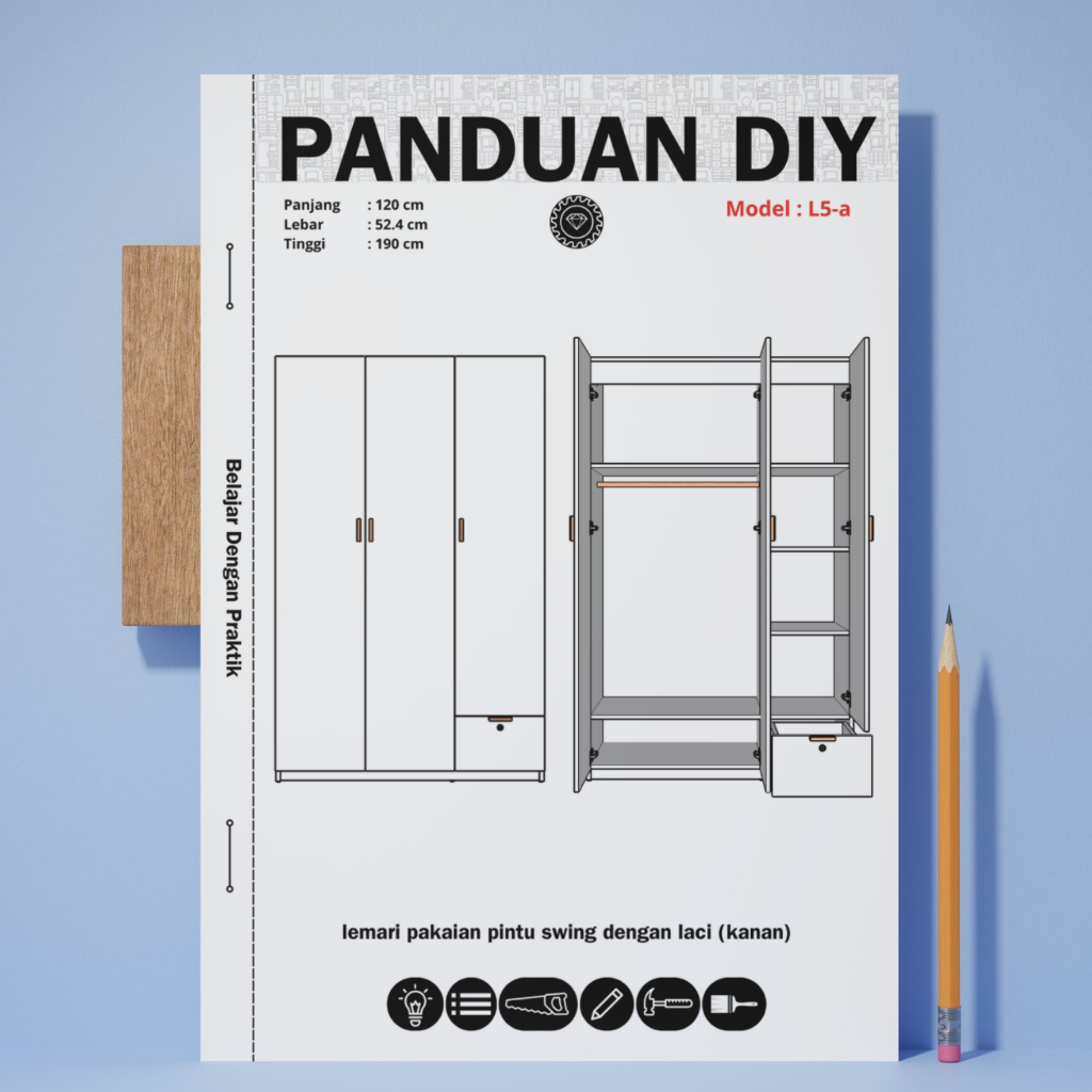 DIY Guidebook furniture Making/ | Swing door wardrobe with drawers ...