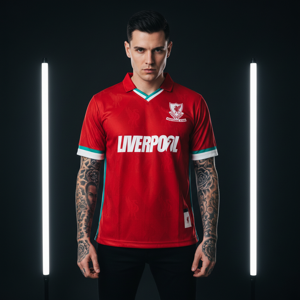 MERAH Fantasy Club Liverpool Red Jersey Retro Vintage Motif YNWA Anti ...