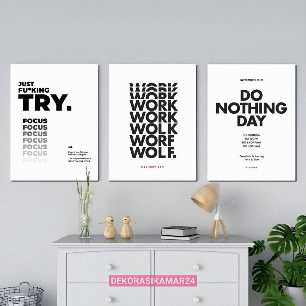 Aesthetic bedroom wall decoration Motivational Poster quotes 1 set wall ...