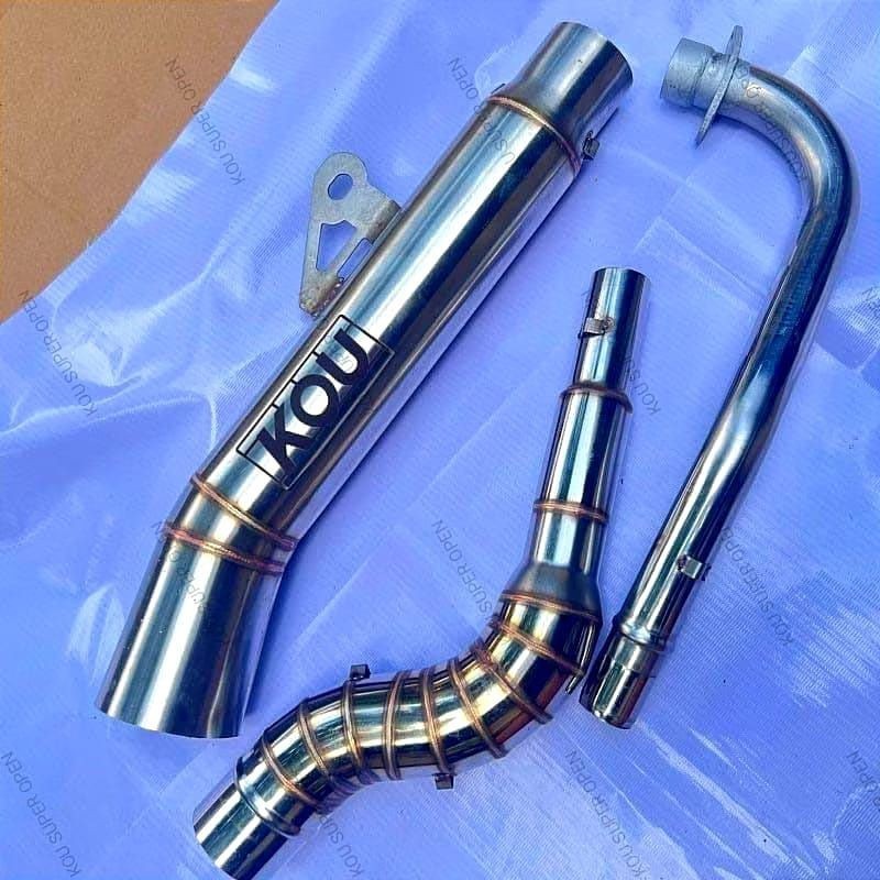 1 Set KOU Super Open pipe Stainless 51mm Wave 125/Xrm 100/110 Smash 115 ...