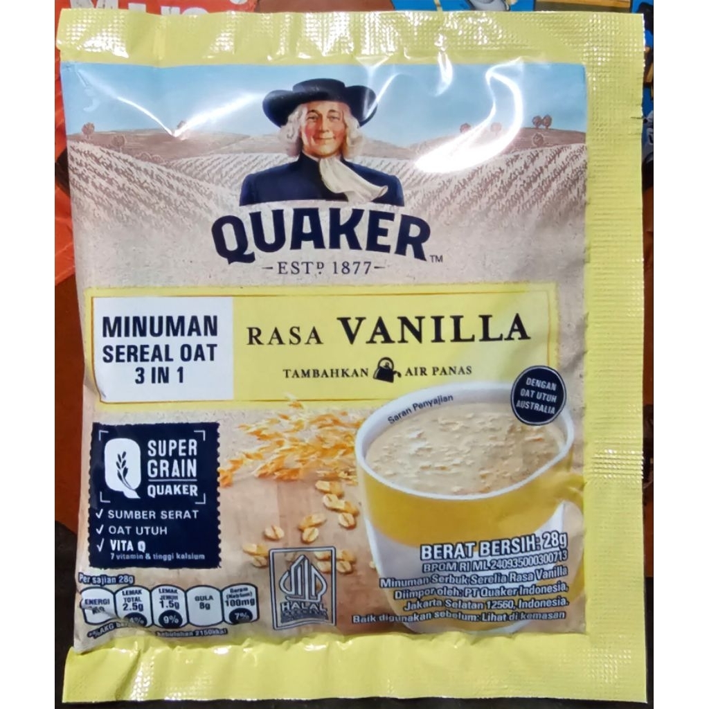 Quaker Oat Vanilla Cereal Drink 28g Sachet | Shopee Philippines