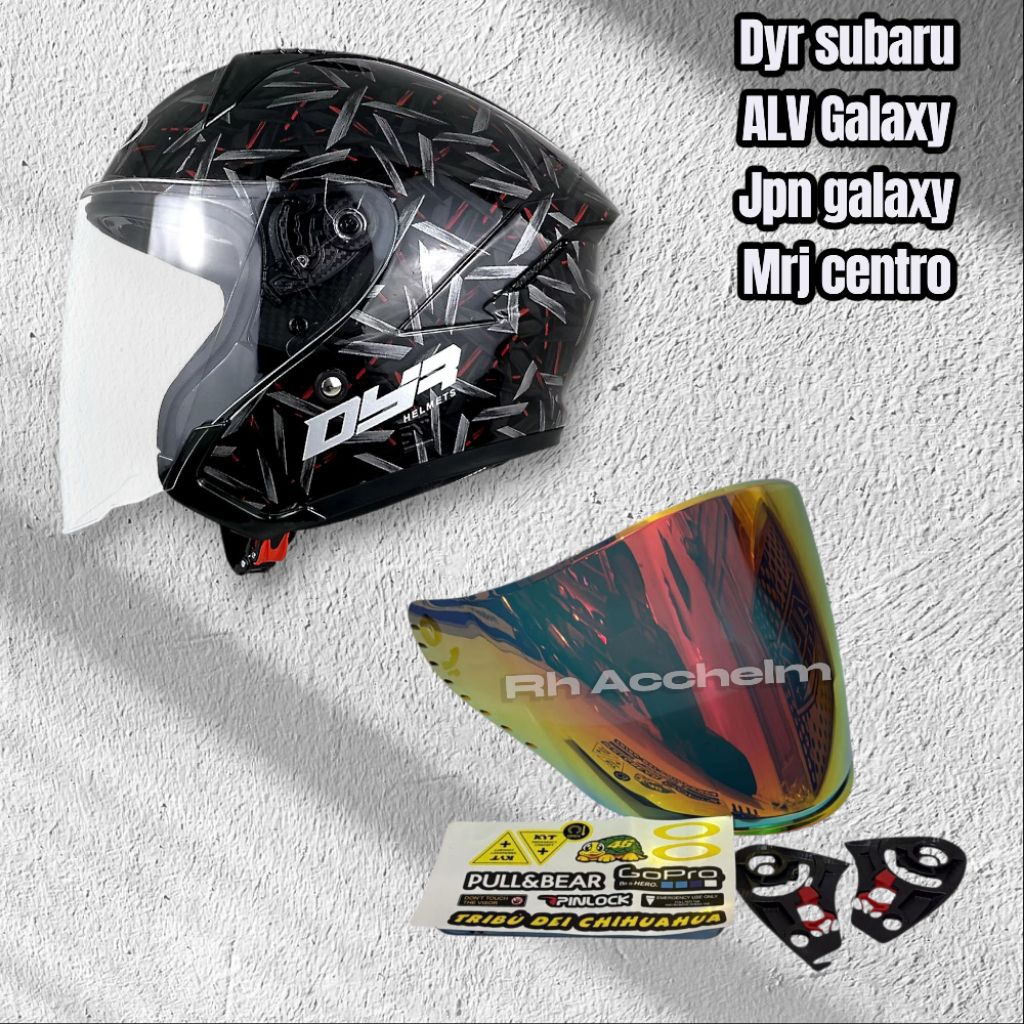 DYR SUBARU HELMET VISOR + SAPPHIRE + STICKER|DYR SUBARU Helmet SPOILER ...