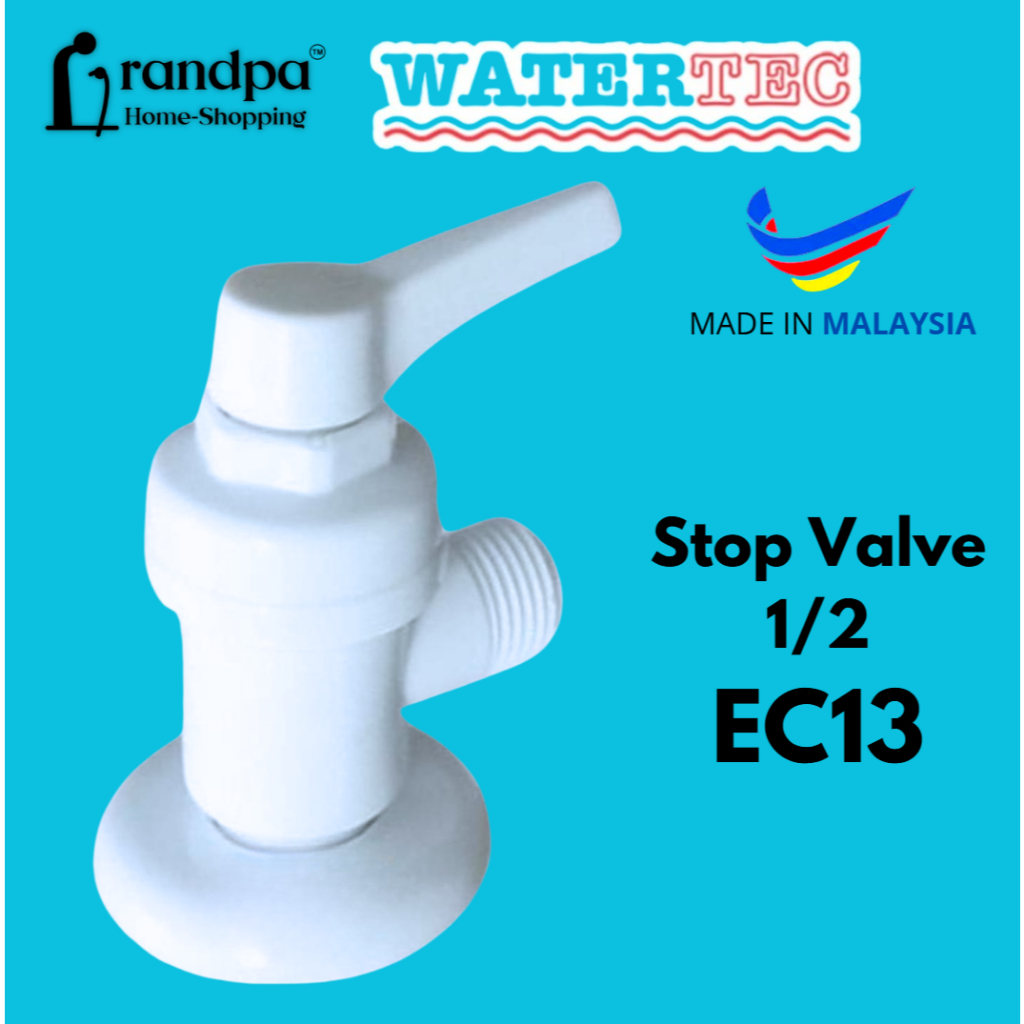 WHOLESALE 50% Watertec Stop Valve EC13 White 1/2 Stop Valve Water ...