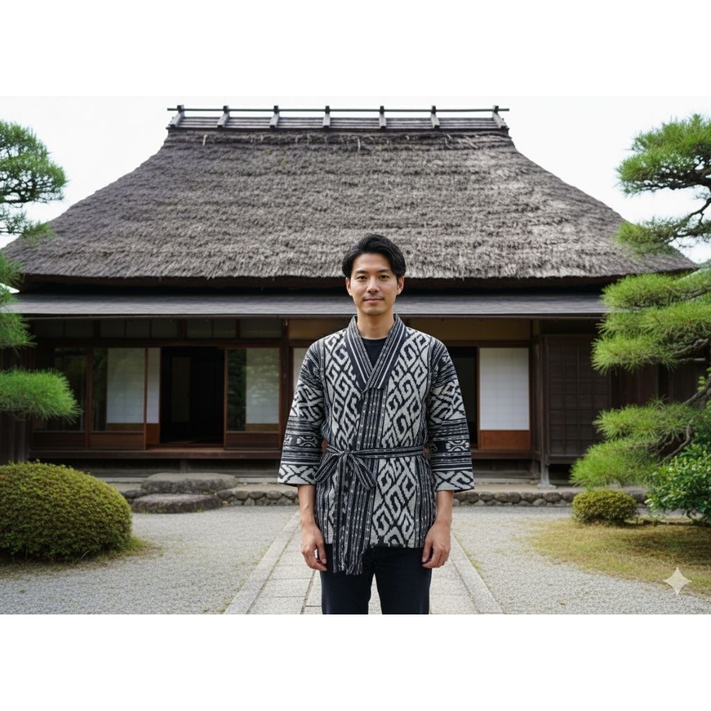 Woven kimono men's kimono ethnic kimono jepara woven clothes kp9 ...