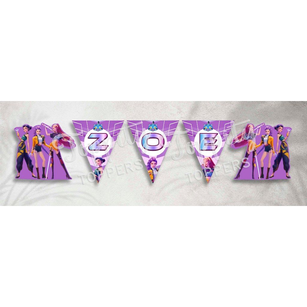 Flag banner Kpop demon hunters bunting flag | Shopee Philippines