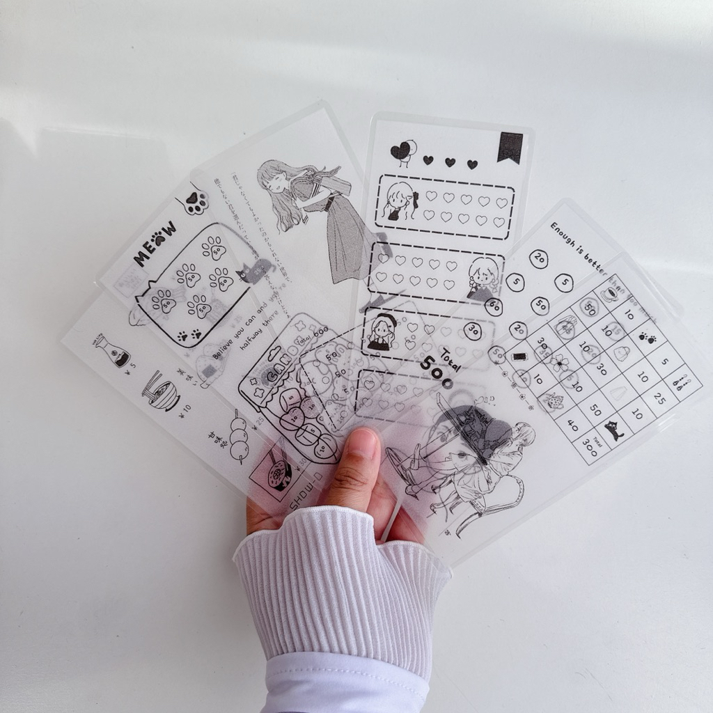 Tracker VELLUM GLOSSY marker card/ can be used repeatedly binder saving ...