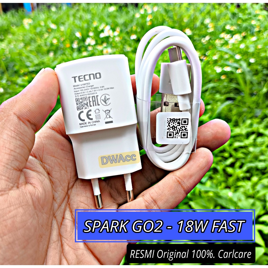 Tecno Original Charger 18W SPARK GO2 Fastcharging Type C | Shopee ...