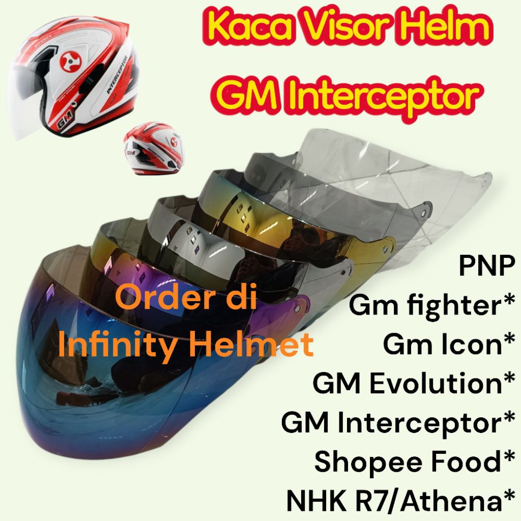 GM Helmet Visor Glass Interceptor GM Helmet Glass Interceptor PNP GM ...