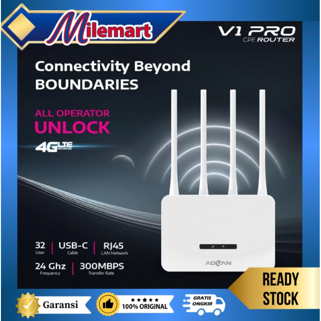 ADVAN CPE V1 Pro Modem + Wifi + Router + 4G LTE Unlock All Operators 4 ...
