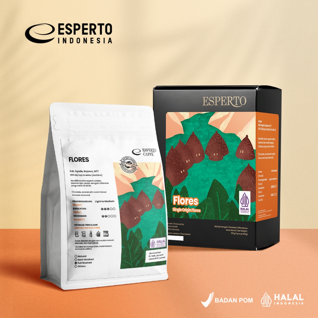 Esperto Caffe Single Origin Flores Bajawa Full Washed 200 gr - COFFEE ...