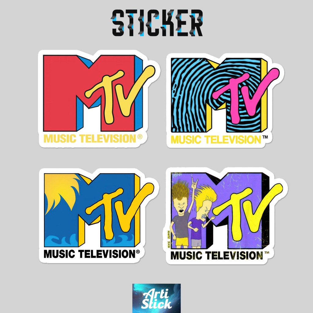 (4 PCS) RETRO MTV LOGO STICKER | Waterproof Laminated Vinyl Sticker ...