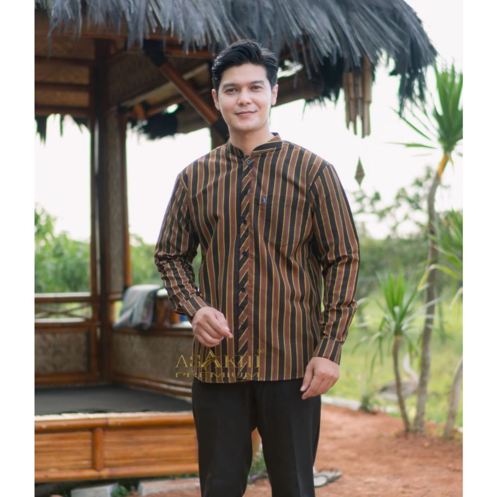 Shirt Men's Long Sleeve Lurik Shirt, Complete Original Asakhi Color ...