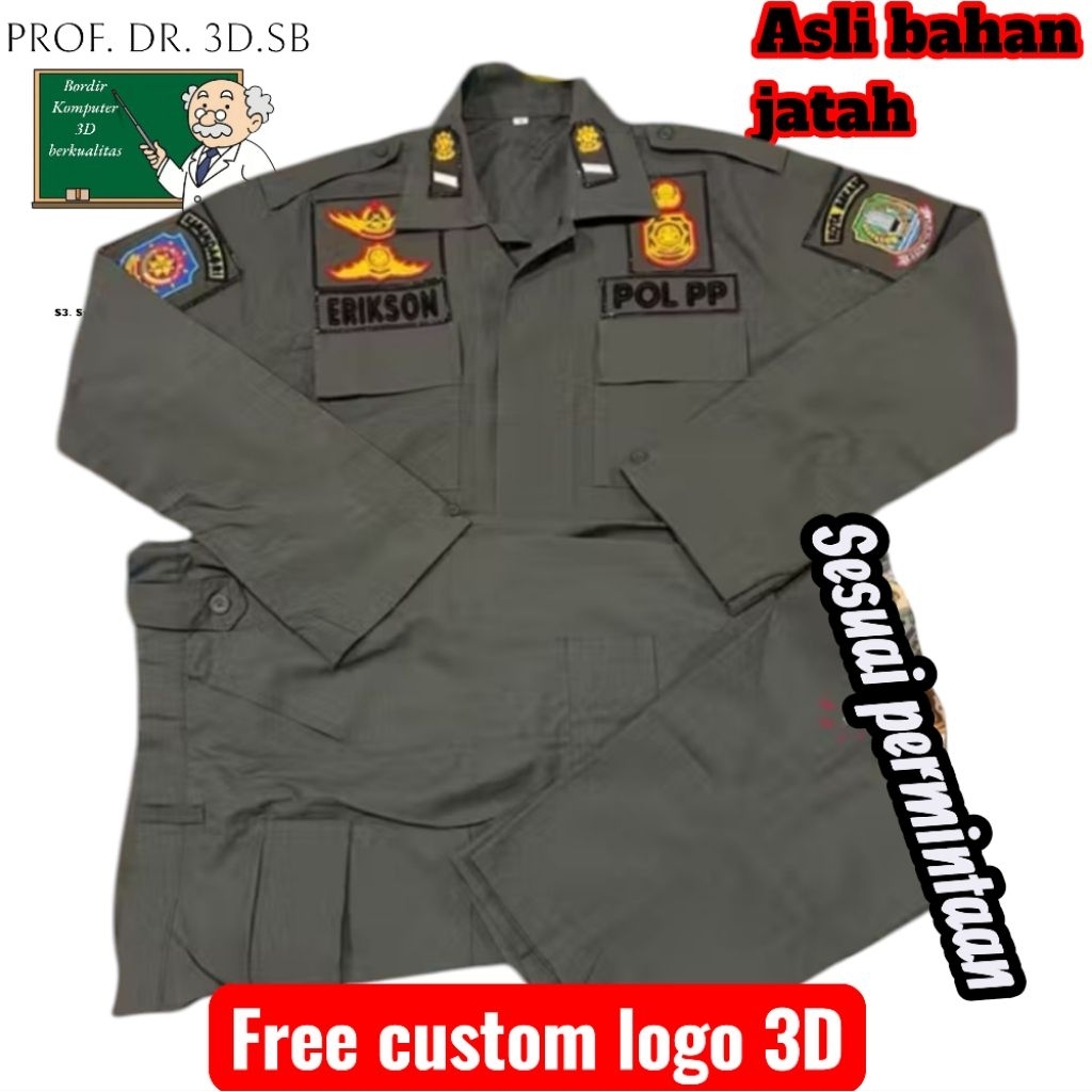 Latest pdl satpol pp uniform 2025, original material + custom 3D ...