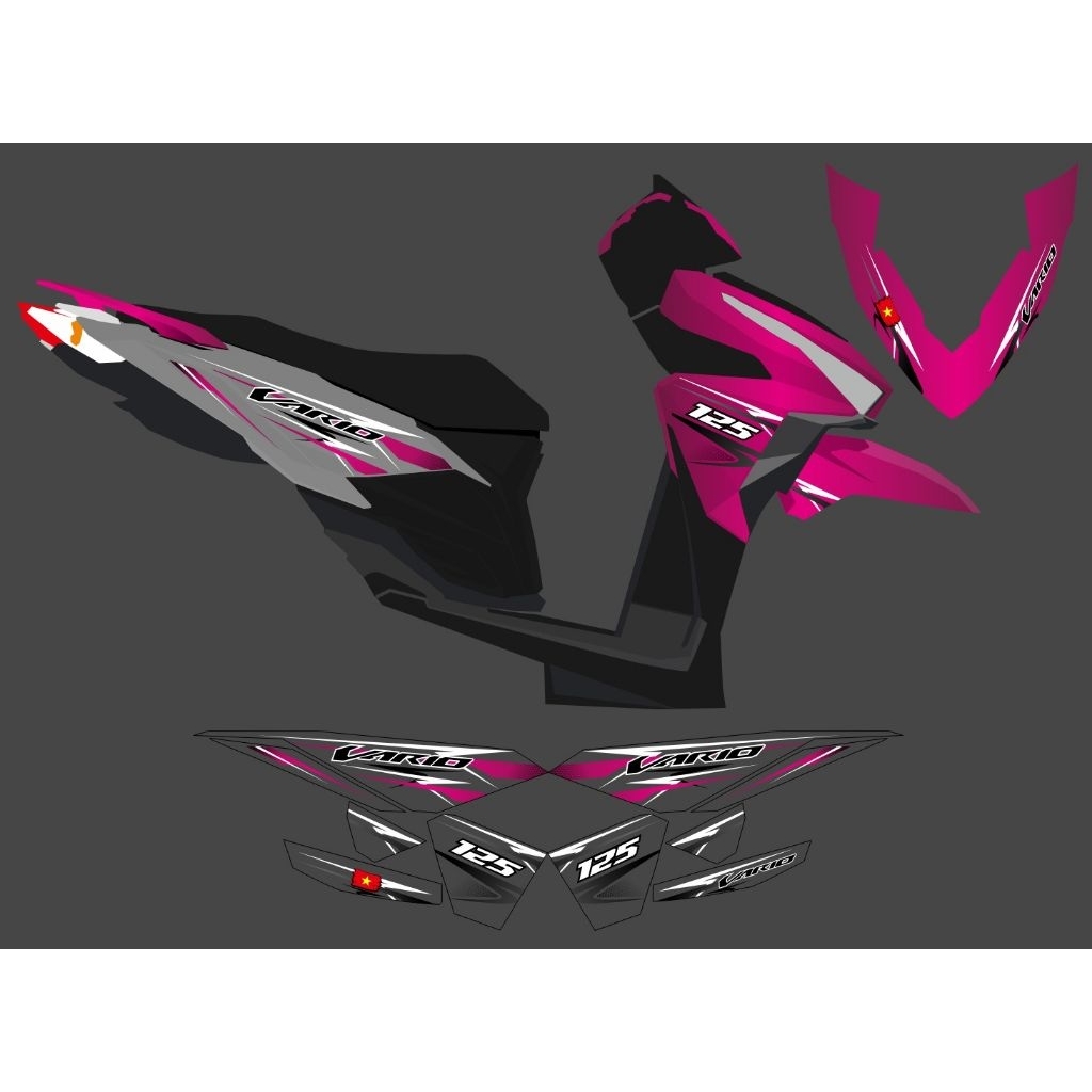 Striping Sticker Vario Led Old 125 150 Transparent Proper Style Simple ...