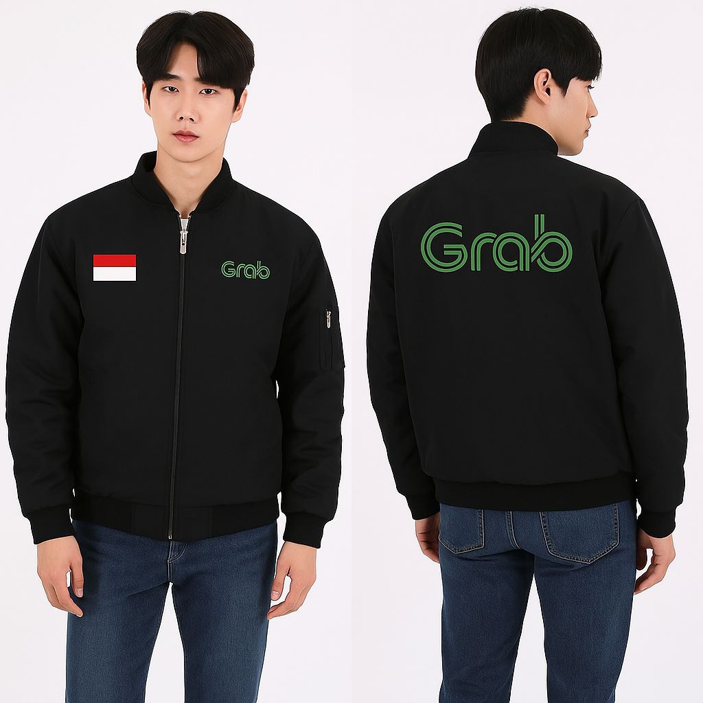/ Bomber Jacket / Motorcycle Jacket / Ojol Driver Jacket Grab Ojol ...