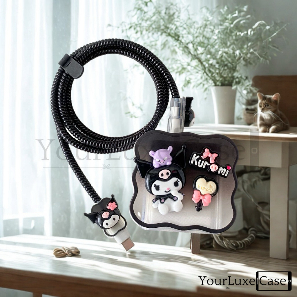 Kuromi/ 4in1 cable protector kuromi black 18 22watt cable iphone ...