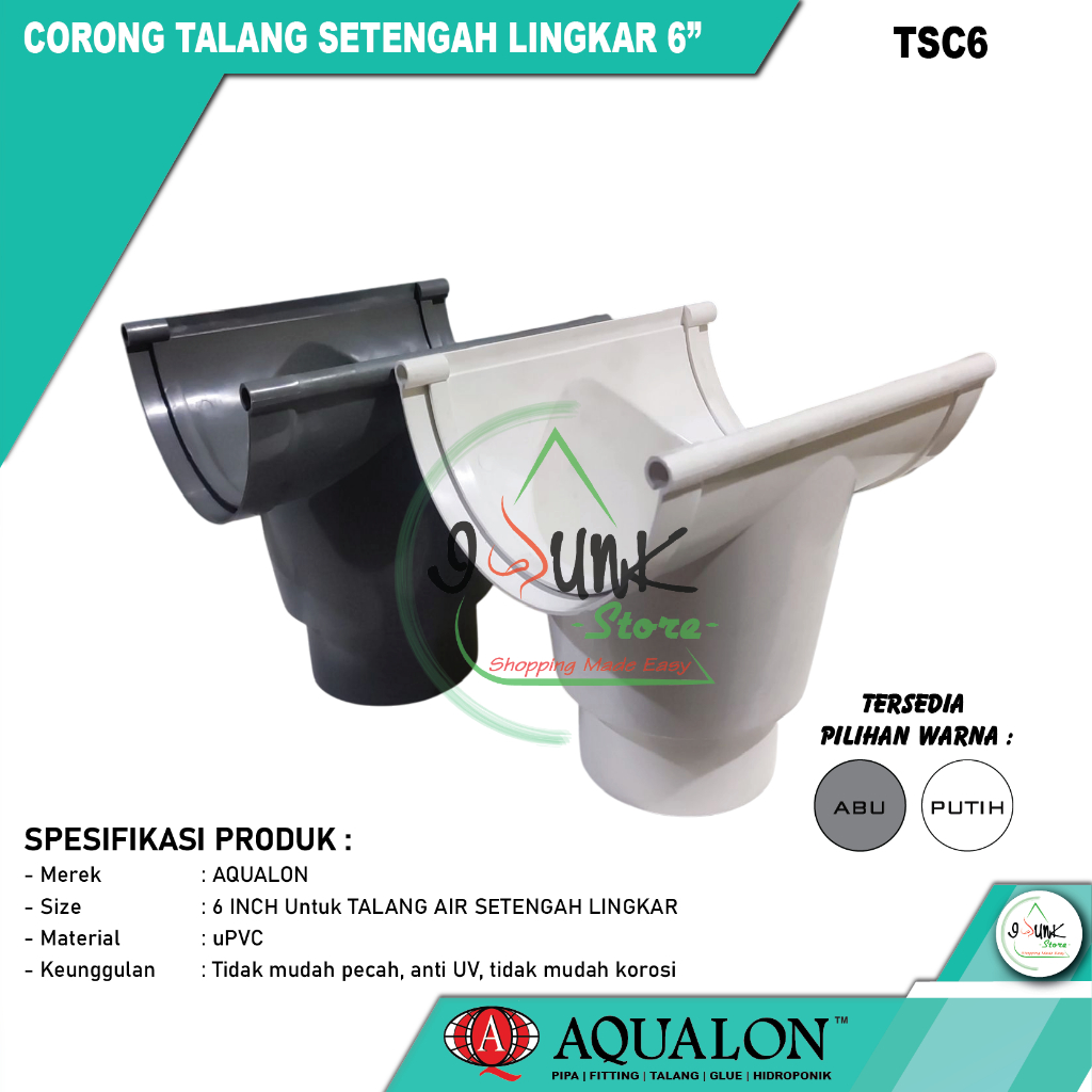 6 INCH HALF CIRCLE GUTTER FUNNEL uPVC ROUND GUTTER FUNNEL U6 uPVC ...
