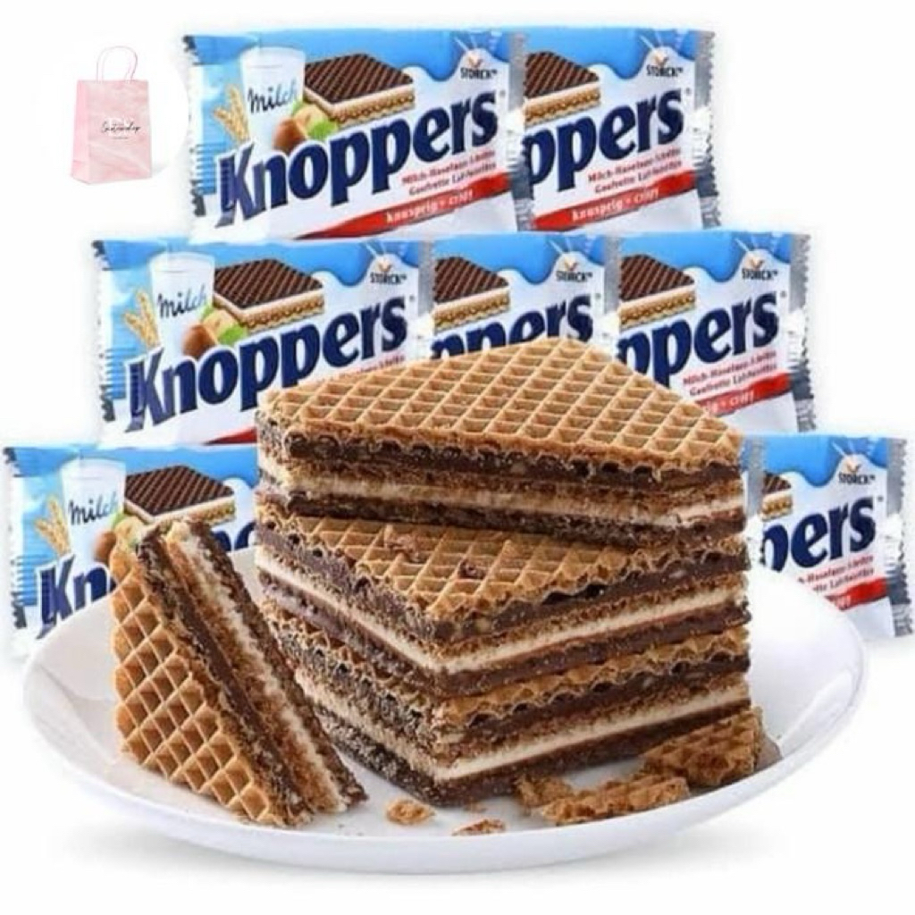 STORCK KNOPPERS Knopper Milk Hazelnut Wafer Biscuit Snack 3 Pack ...