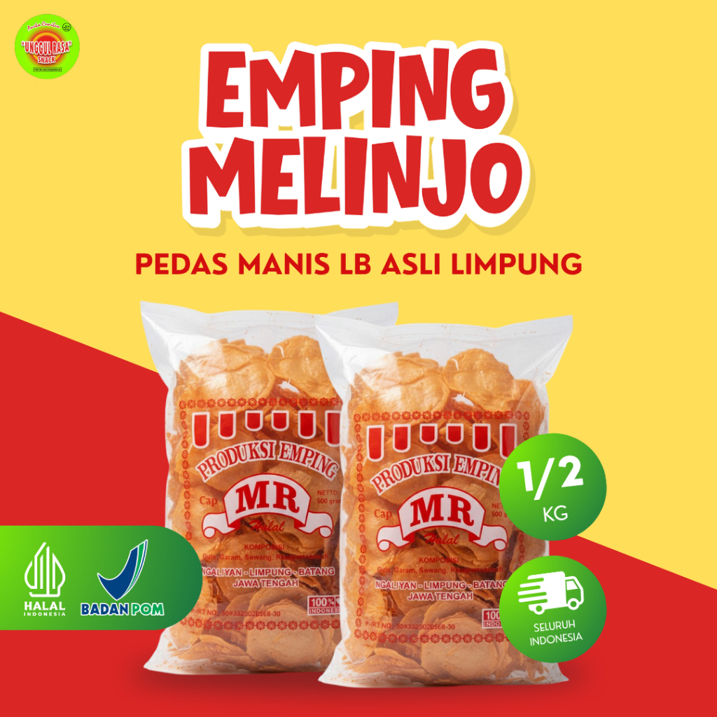 LB Original Limpung Sweet and Spicy Melinjo Crackers 500 Grams Ready-to ...