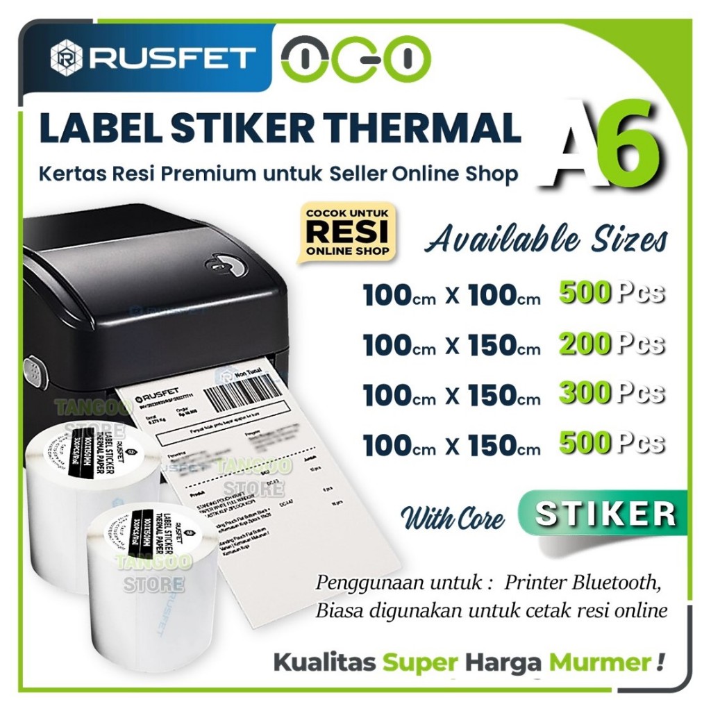 A6 Sticker Label Paper Roll of 200pcs 300pcs and 500pcs - Rusfet ...