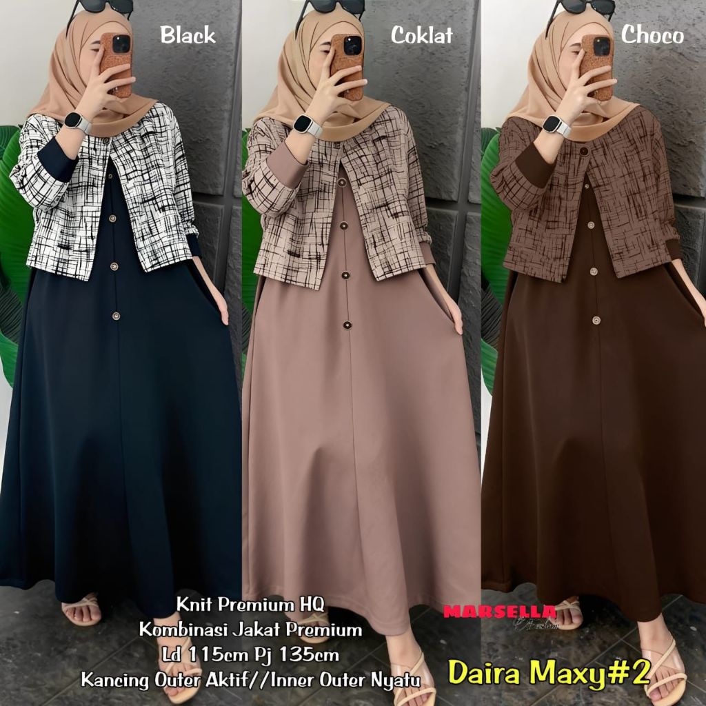 DAIRA MAXY 2 MARSELLA WOMEN'S MAXI DRESS MADE FROM PREMIUM KNIT MIX ...